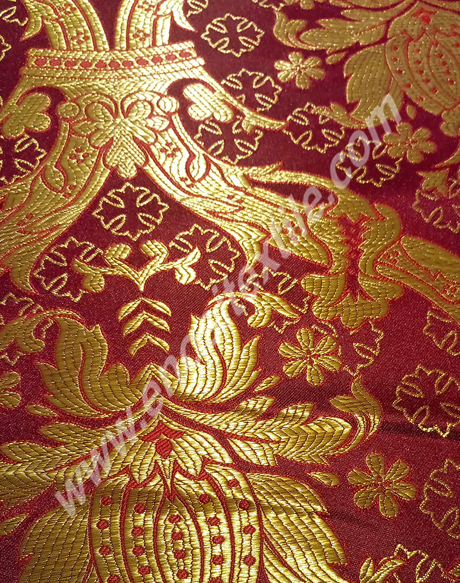 KL-028 Claret Red-Gold Brocade Fabrics | Enosi Textile | Church Textile ...